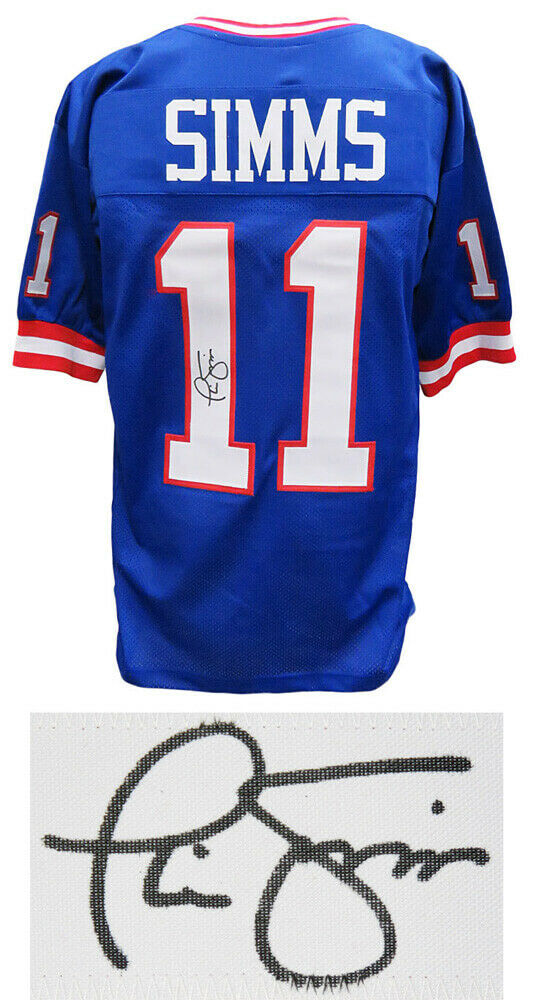 Phil Simms New York Giants Signed Blue Football Jersey (SCHWARTZ ...